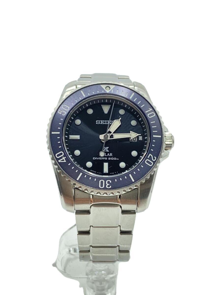 【やや傷や汚れあり】SEIKO ソーラー腕時計/アナログ/ブラック/シルバー/V147-0CS0/PROSPEX DIVER SCUBA//の落札情報詳細 - ヤフオク落札価格検索 オークフリー