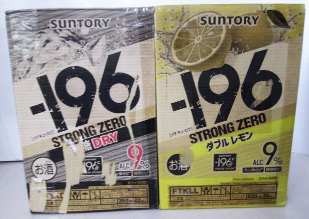【未使用】④ 未使用 サントリー -196℃ ストロングゼロ ALC.9% 350ml 無糖ドライ 500ml ダブルレモン 計48缶 Bの落札情報詳細 - ヤフオク落札価格検索 オークフリー