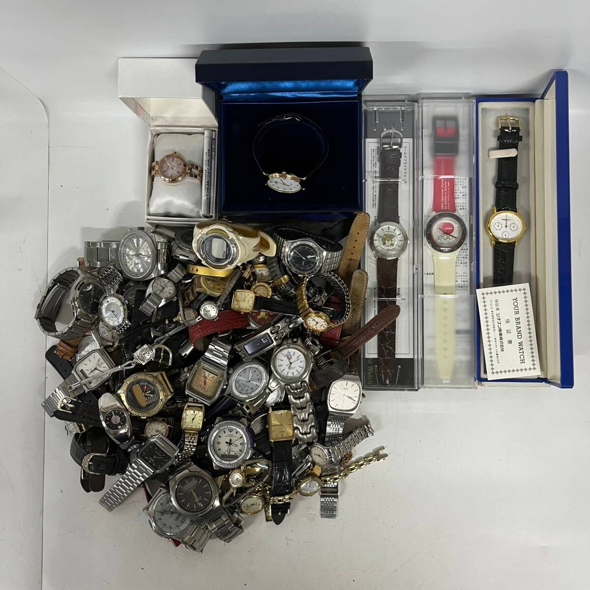 【やや傷や汚れあり】1円~【90点】時計 まとめ売り SEIKO CITIZEN CASIO TECHNOS POLICE Swatch 等 ...