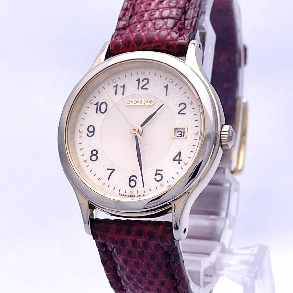 【やや傷や汚れあり】SEIKO セイコー 7N82-0CP0 腕時計 ウォッチ クォーツ quartz デイト シャンパンゴールド P782の ...
