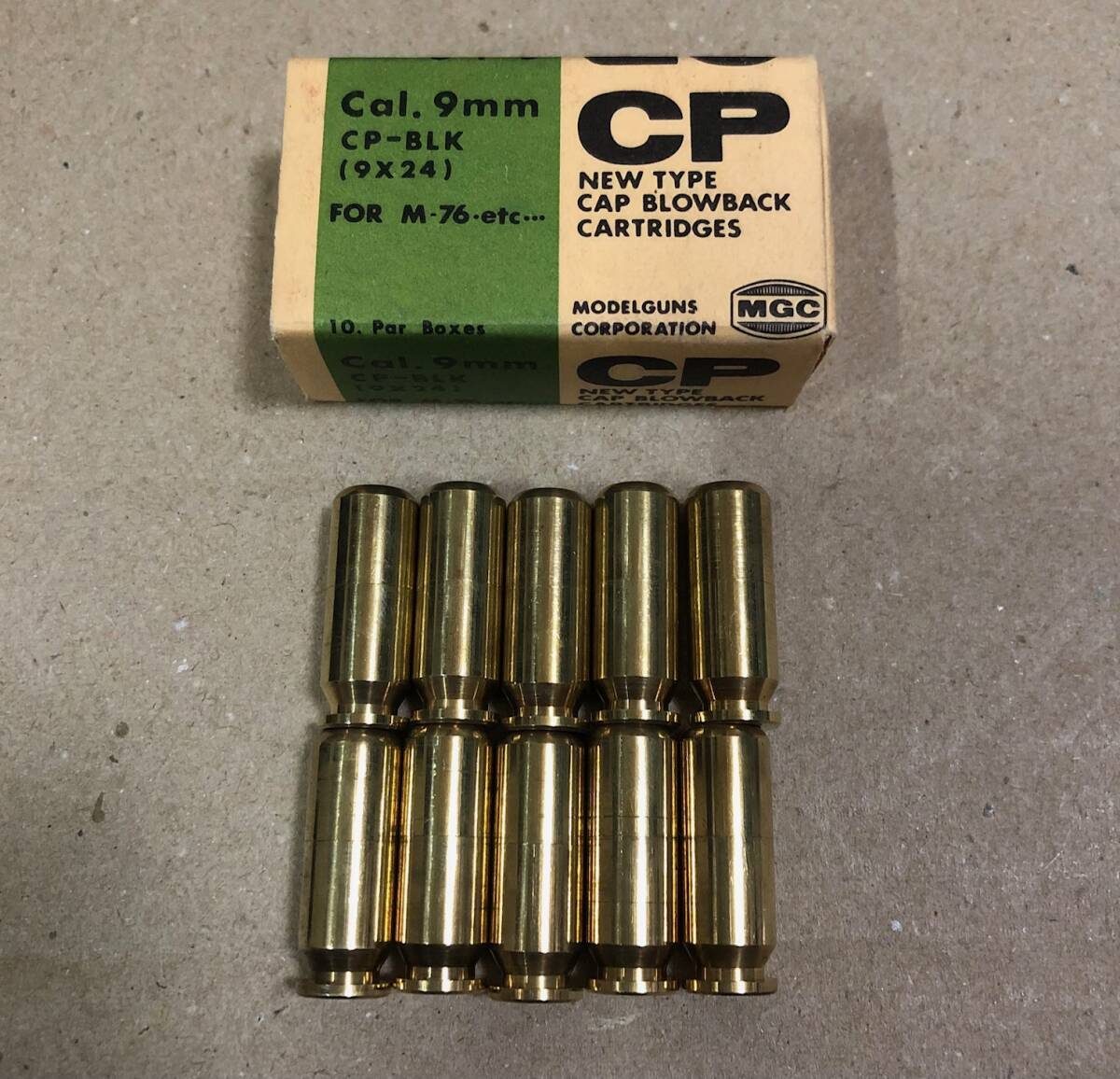 【やや傷や汚れあり】未発火 MGC モデルガン CAL,9mm CP-BLK カートリッジ M76 10発 ① S&W/m39/m349 ...
