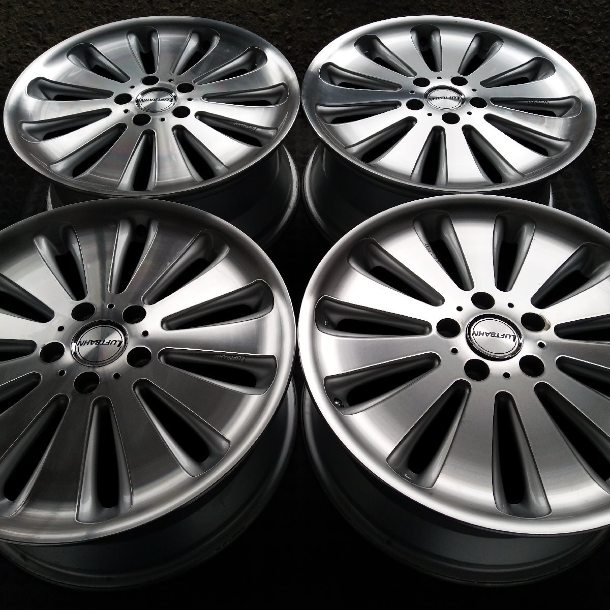 【傷や汚れあり】管理番号：A7-197【4本価格】【18×7.5J 5x114.3 ET+53 ハブ73.5】LUFTBAHN・エルグランド ...