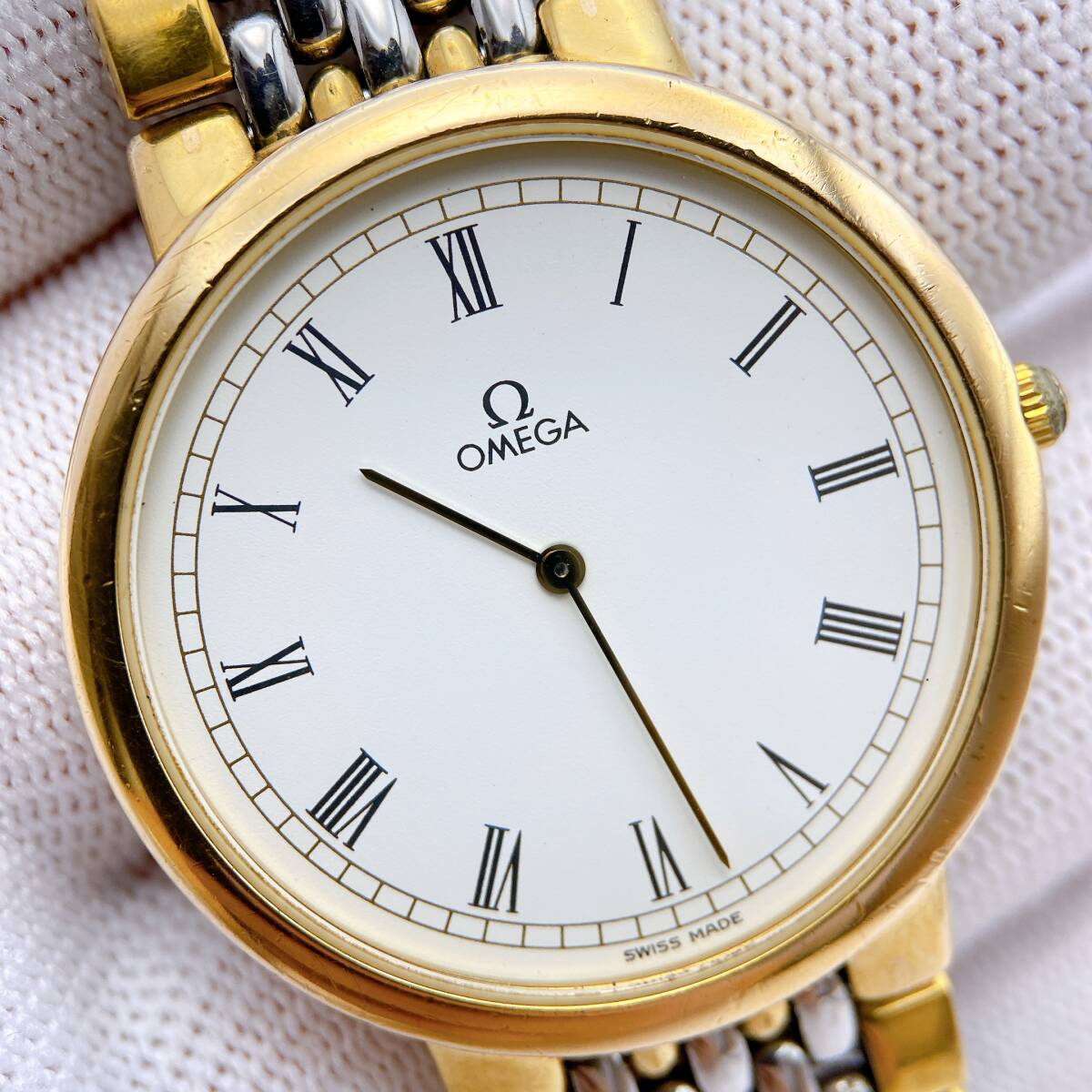 【目立った傷や汚れなし】【稼働品】オメガ OMEGA デビル DEVILLE メンズ 腕時計 クオーツ QZ 白文字盤 ラウンド ローマ数字 純正ステンレスベルト 動作 y2の落札情報詳細 ...