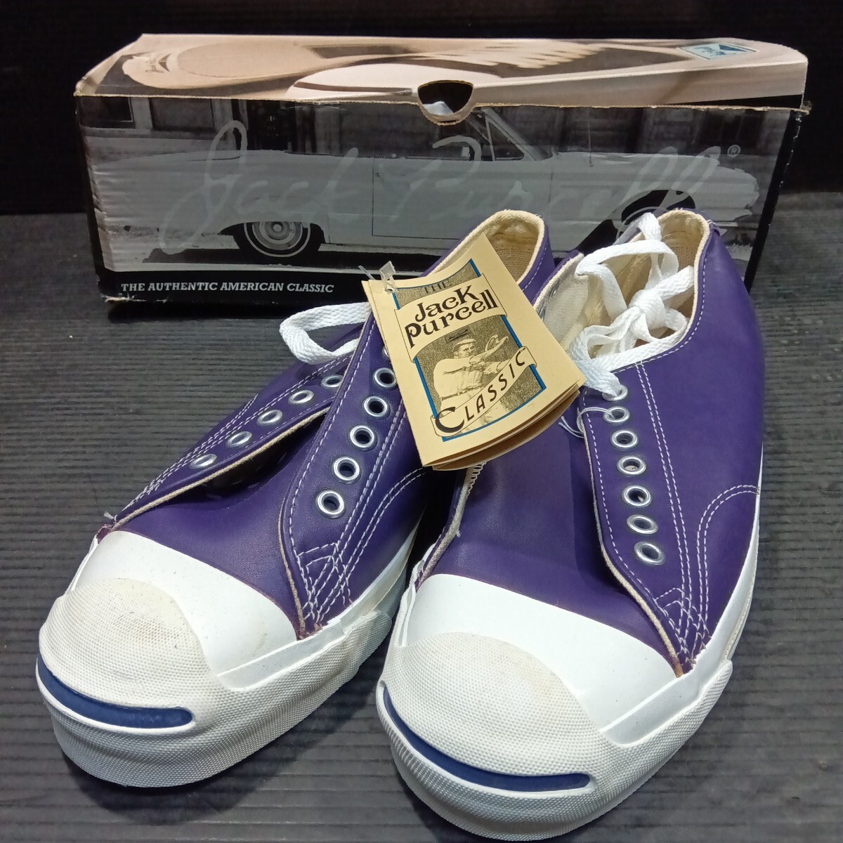 【未使用】未使用 CONVERSE JACK PURCELL LOW コンバース ジャックパーセル ブルーベリーレザー US7 1/2 ...