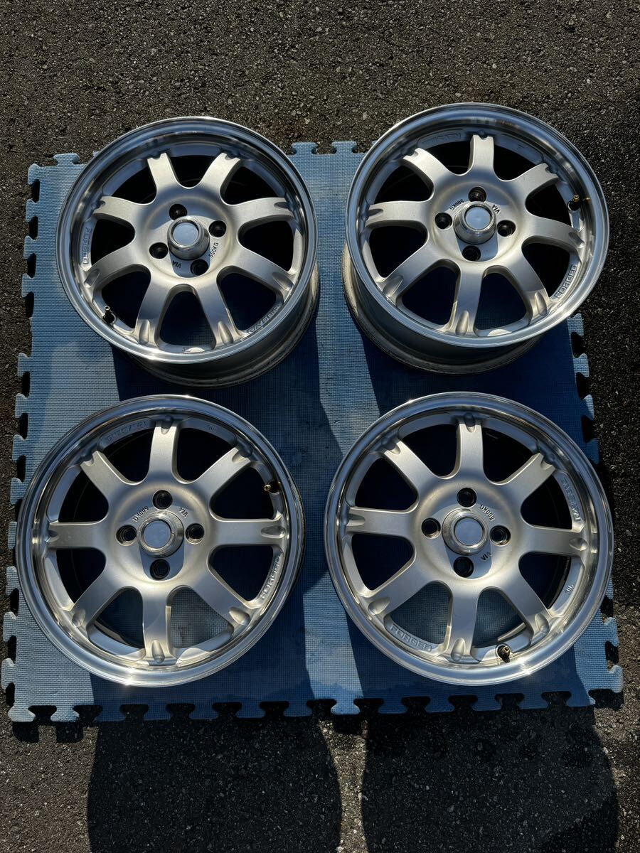 【やや傷や汚れあり】NISMO ニスモ MM8 ホイール 15インチ 6J +50 4穴 PCD100 4本 マーチ キューブ ノート ...