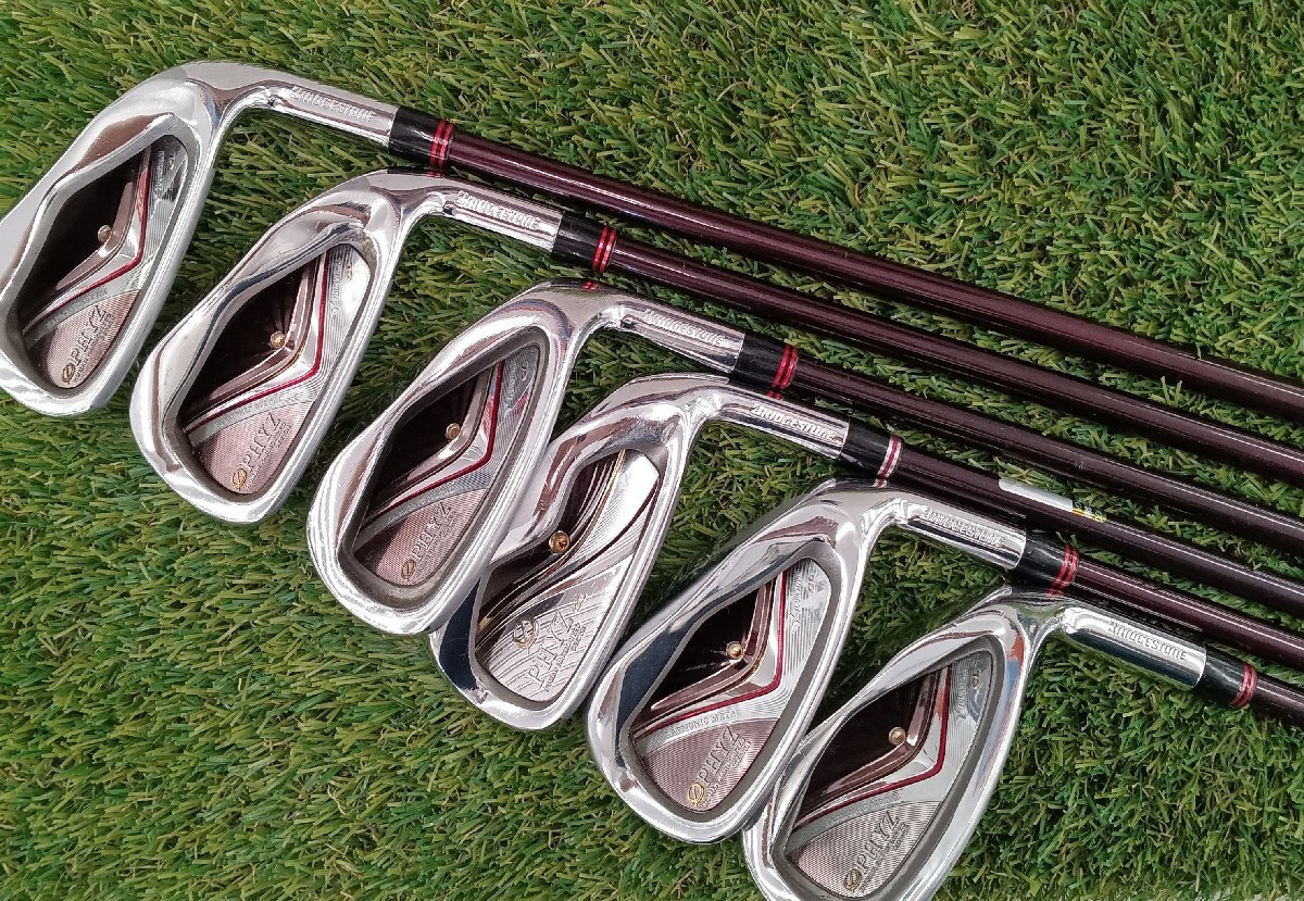 【傷や汚れあり】★中古品★ BRIDGESTONE TOURSTAGE PHYZ アイアン 6本セット 6～9/P/S PZ-401I/403I フレックス R カーボンシャフト【他商品と同梱 ...