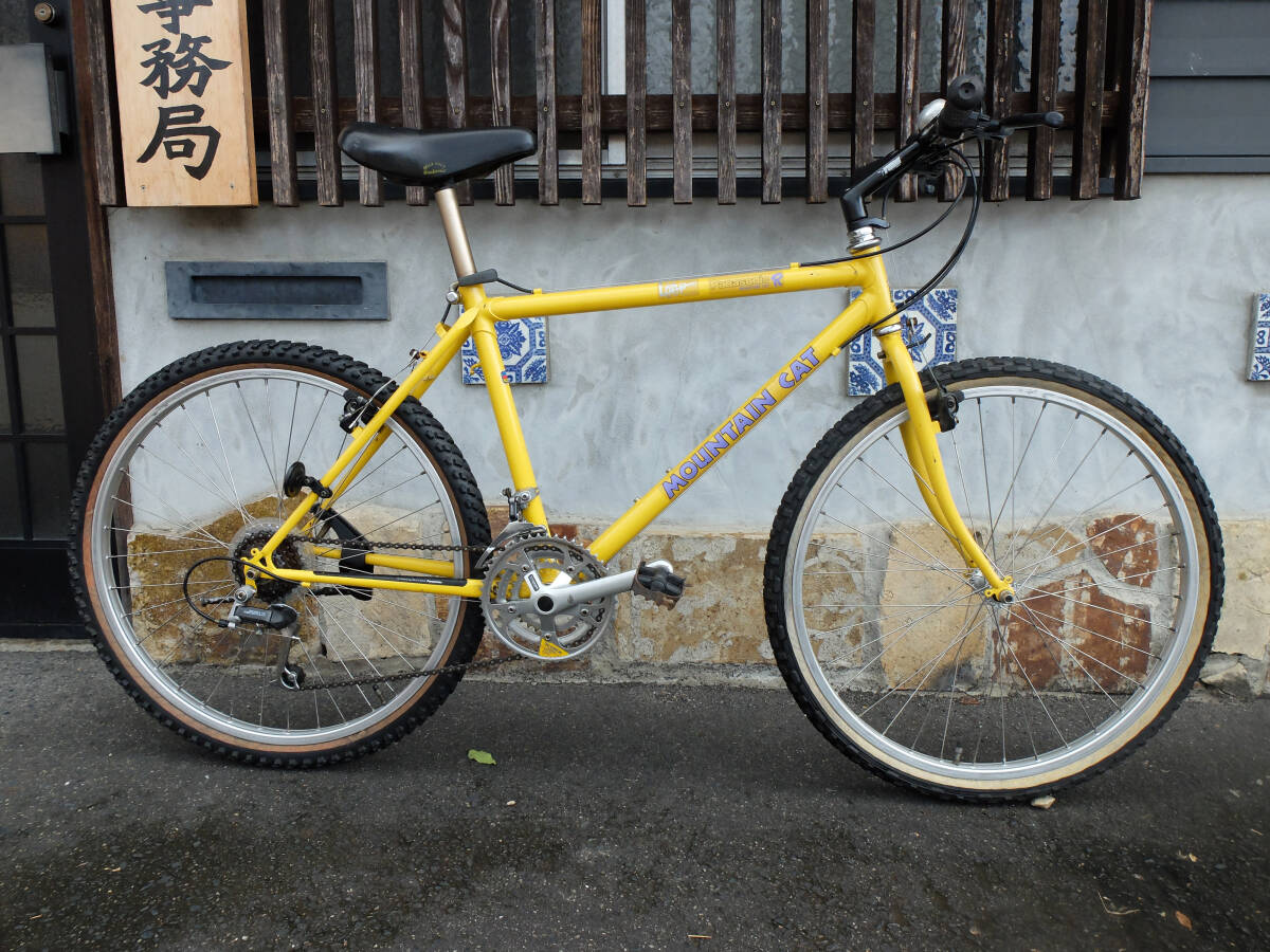 【傷や汚れあり】90's Old MTB Panasonic Mountain Cat R パナソニック マウンテンキャット パナモリO/Sクロモリ・ラグフレーム/ソリッド・イエロー ...