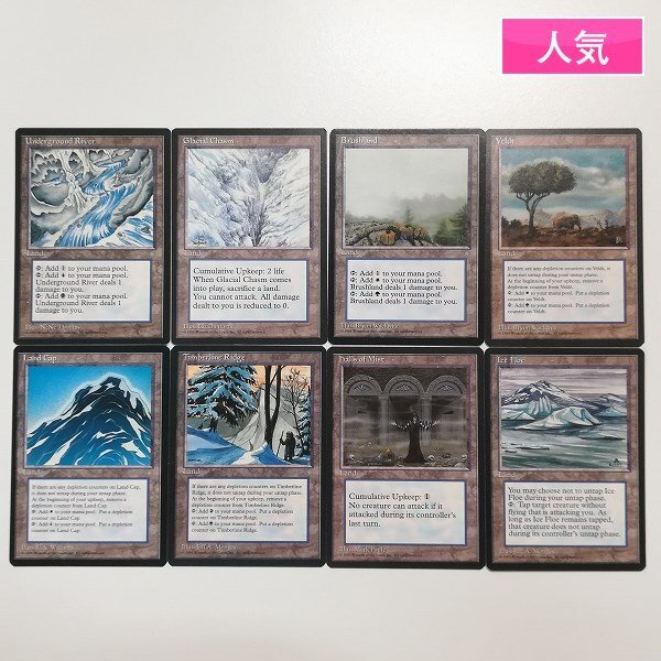 【傷や汚れあり】sA055o [人気] MTG ICE 土地 計8枚 Underground River Glacial Chasm ...