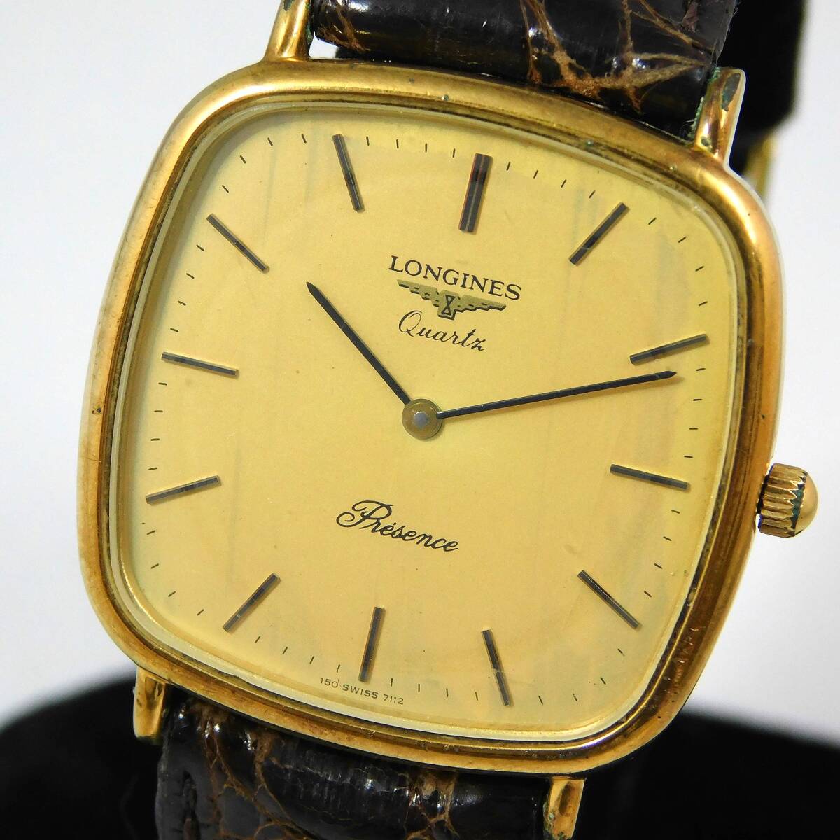【傷や汚れあり】LONGINES ロンジン Presence プレザンス 150 SWISS 7112 ゴールドカラー 2針 メンズ用 腕時計 電池切れ 動作未確認の落札情報詳細 ...