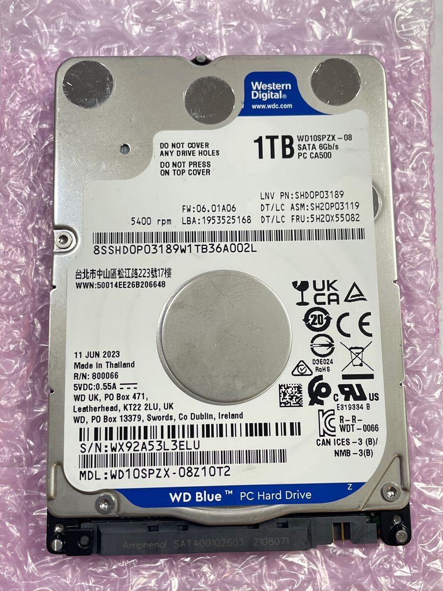 【目立った傷や汚れなし】Western Digital WD Blue WD10SPZX-08 2.5インチ 1TB HDD 5400rpm 使用時間917時間の落札情報詳細 - Yahoo ...