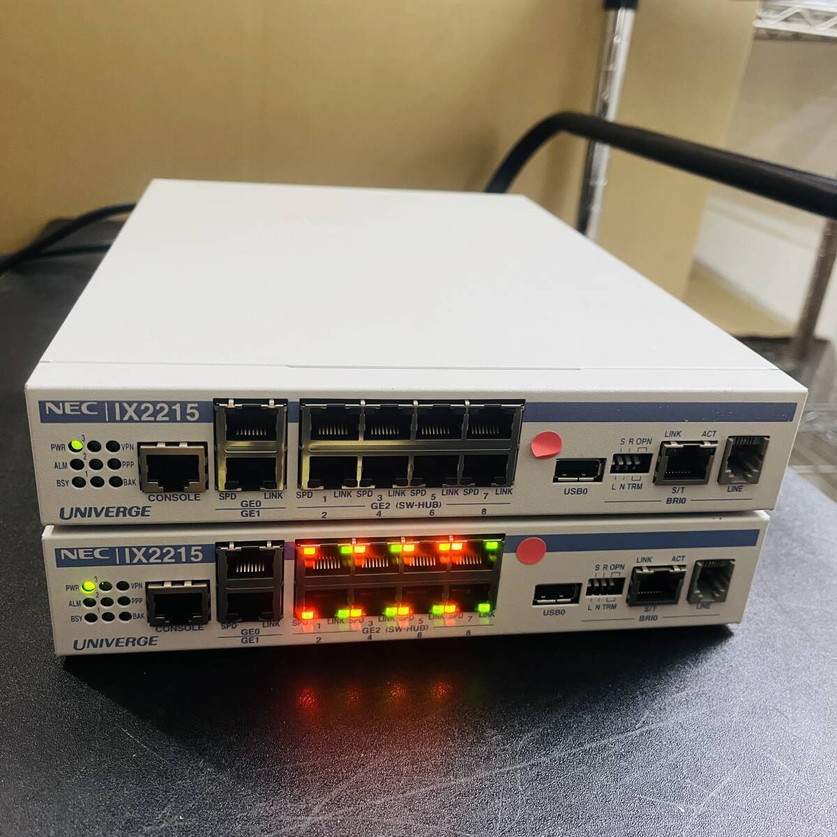 【傷や汚れあり】(ヤ) 358【2台セット／通電OK】NEC UNIVERGE IX2215 日本製 本体 ギガビット回線 ルーター 高機能 8ポート スイッチングハブ 無線LANの落札情報 ...