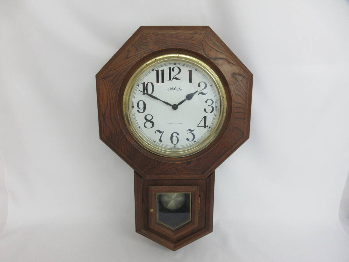 【未使用】hm1112（120）愛工舎 高性能クロック 掛け時計 柱時計 No.725 昭和レトロ ※通電品・長期保管品のため錆び・汚れ等有り ...