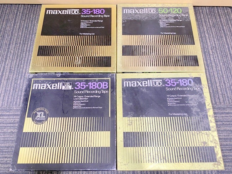 【全体的に状態が悪い】【動作未確認】MAXELL Sound Recording Tape UD 35-180 50-120 UDXL 35-180B オープンリールテープ 4個セット ...