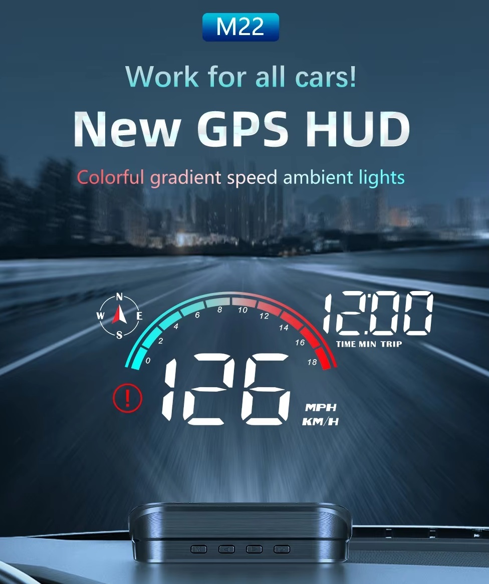 【未使用】汎用 社外 M22 HUD ヘッドアップディスプレイ GPS LCD デジタル スピードメーター マルチ メーター フロント ガラス プロジェクター S443の落札情報詳細 ...