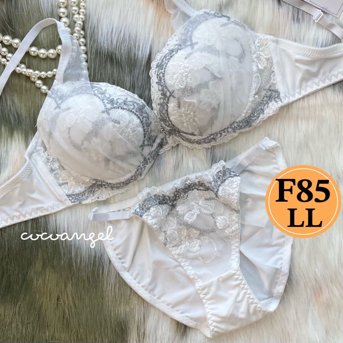 【未使用】ラスト【F85-LL ホワイト】新品 ブラ&ショーツ ブラジャーショーツセット 下厚パッド内蔵 ラメ刺しゅう セクシーパンティ 大きいサイズの落札情報詳細 - Yahoo ...