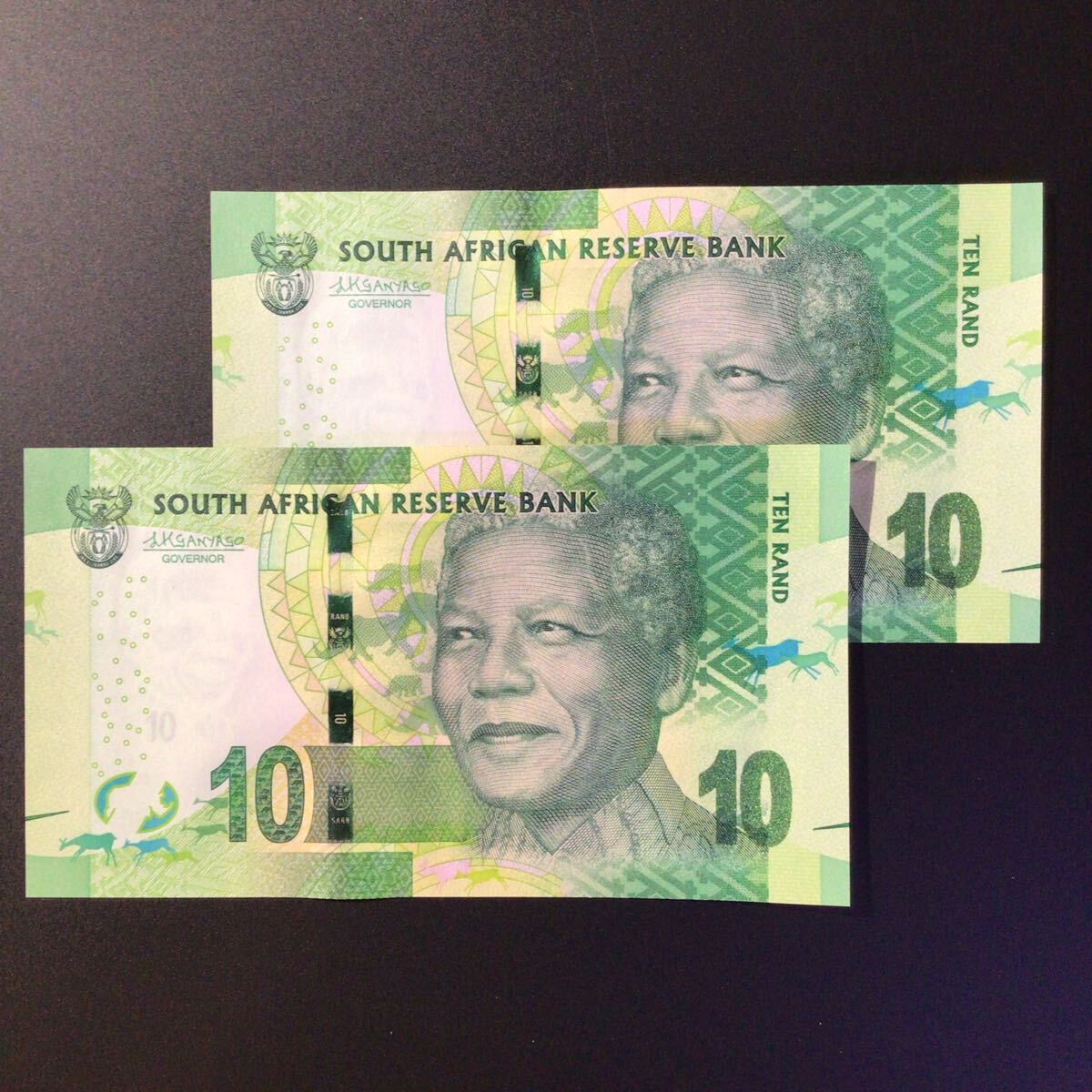 【未使用】World Paper Money SOUTH AFRICA 10 Rand【2013-15】〔Consecutive Pair〕の ...