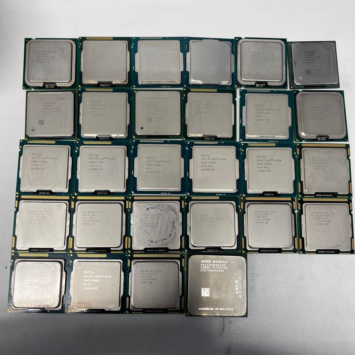【やや傷や汚れあり】Intel CPU celeron.pentium等10個、Core i3 11個、i5 4個、i7 2個 AMD1個 ...