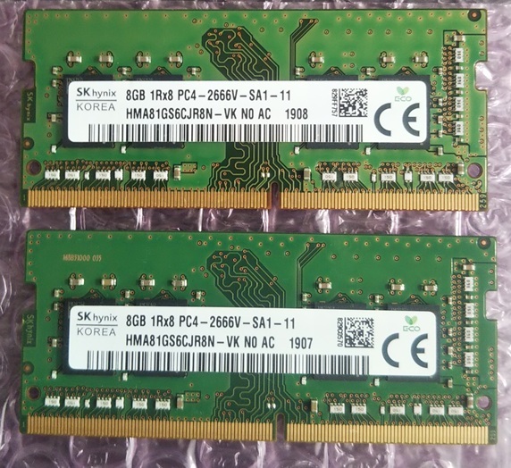 【やや傷や汚れあり】AM045【送料無料】SK hynix製 SDRAM DDR4 2666V 8GB×2枚セット(16GB) 中古動作品の落札情報詳細 - Yahoo!オークション落札価格 ...