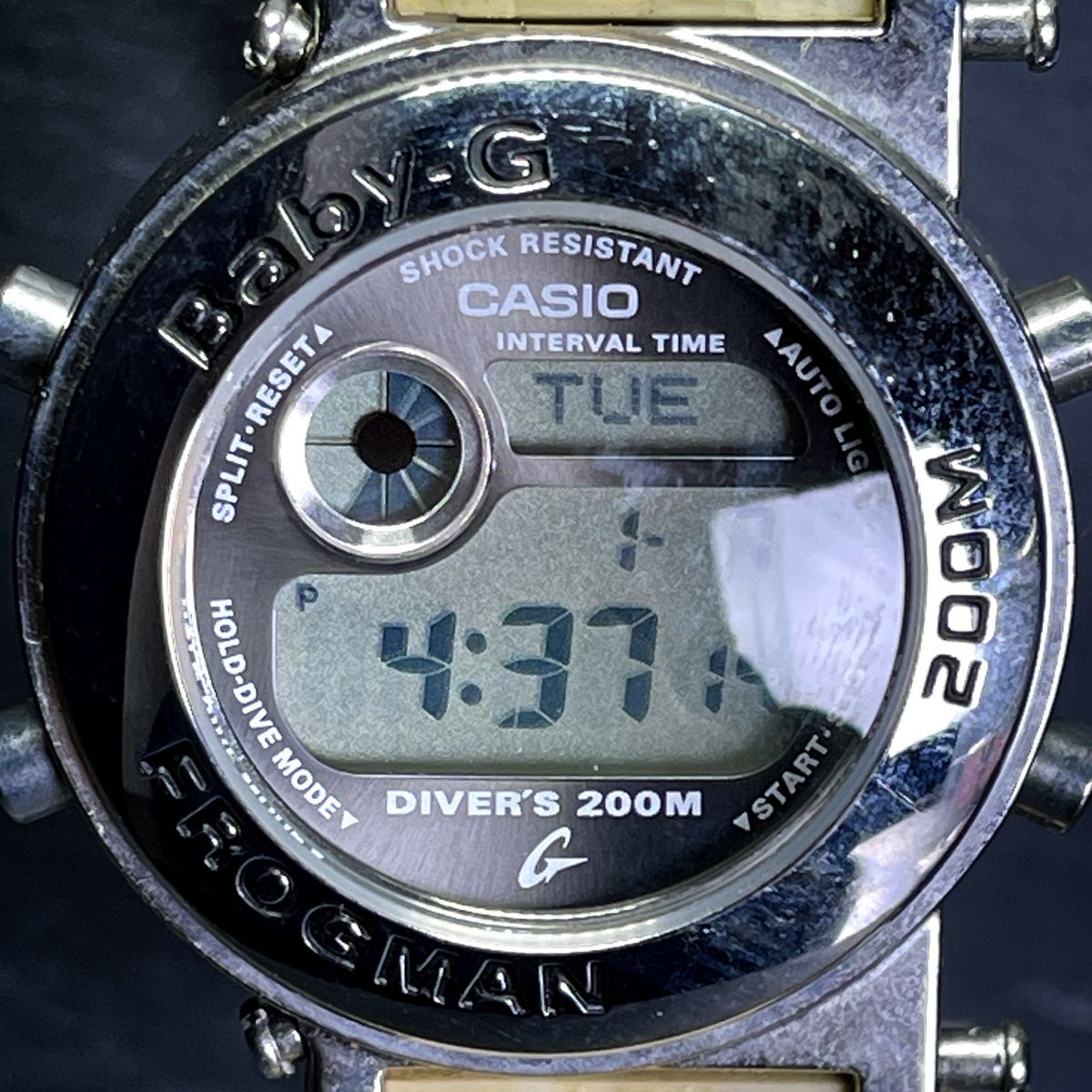 【やや傷や汚れあり】CASIO カシオ Baby-G ベビージー FROGMAN フロッグマン BGW-100 腕時計 クオーツ デジタル カレンダー ステンレススチール 新品電池交換済の落札 ...