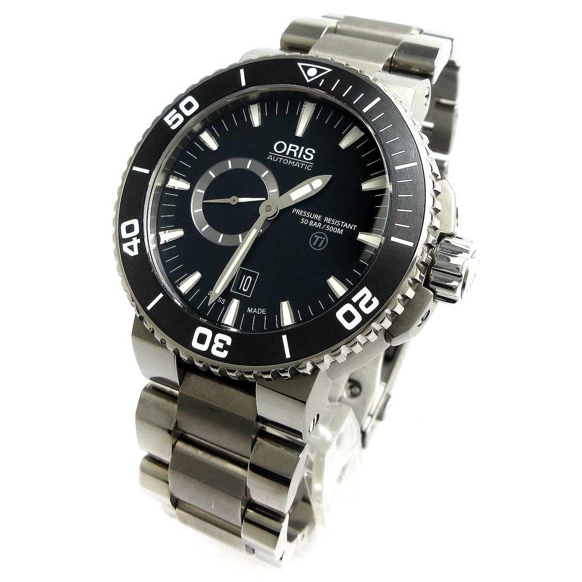 【目立った傷や汚れなし】1円 オリス アクイス オートマチック メンズ チタニウム 黒 7664 時計 ORIS Aquis 743 7664 7154MB 自動巻き 箱の落札情報詳細 ...