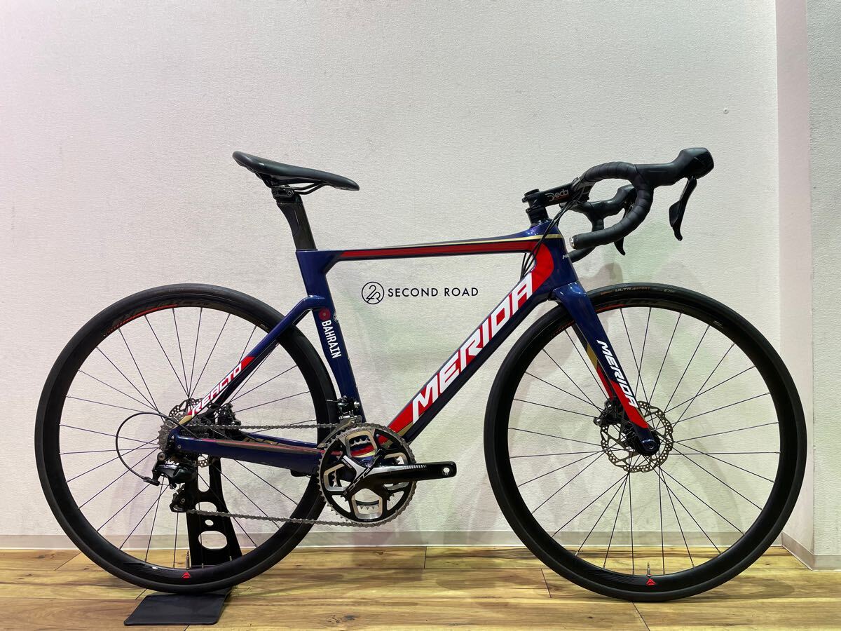 【やや傷や汚れあり】 美品 MERIDA メリダ REACTO 4000 DISC リアクト 2018 50 SHIMANO シマノ 105 5800 2×11s フルカーボン ロードバイク ...