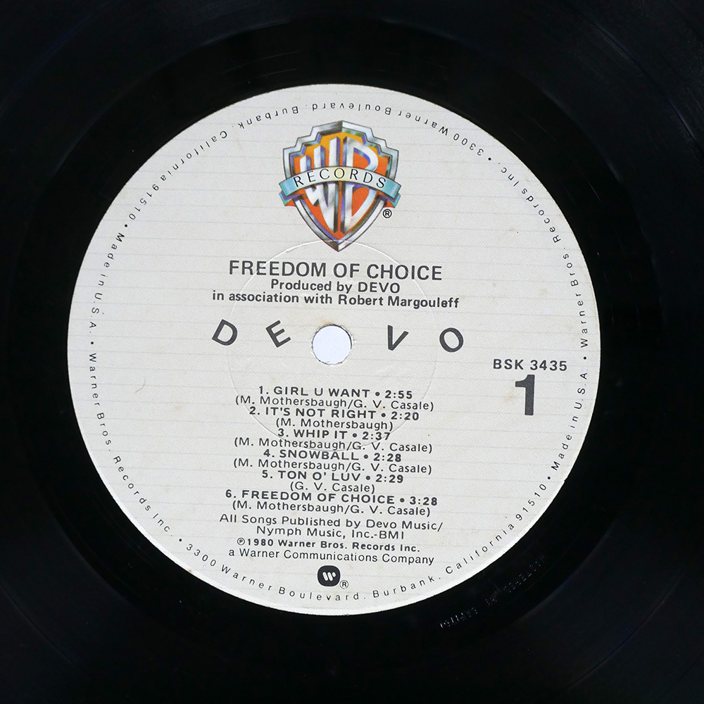 【やや傷や汚れあり】US盤 DEVO/FREEDOM OF CHOICE/WARNER BROS. BSK3435 LPの落札情報詳細 - Yahoo!オークション落札価格検索 オークフリー