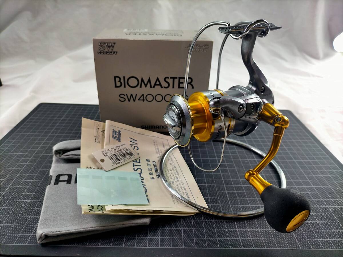 【目立った傷や汚れなし】眞【日本製】 シマノ 10 バイオマスターSW 4000XG 日本製 Shimano BIOMASTER スピニングリール ジギング カゴ釣り 02610 1306Fの ...