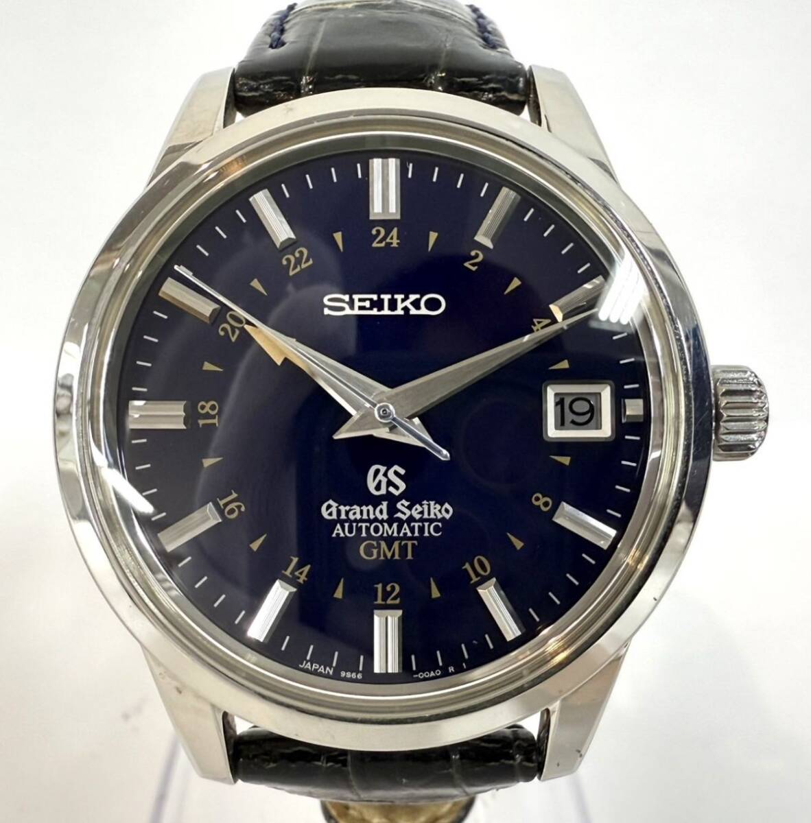 【傷や汚れあり】 B891-CH15-746 SEIKO セイコー GS GMT グランドセイコー 9S66-00D0 10周年記念 限定1000本 裏スケ メンズ 腕時計 自動巻き 稼働 箱 ...