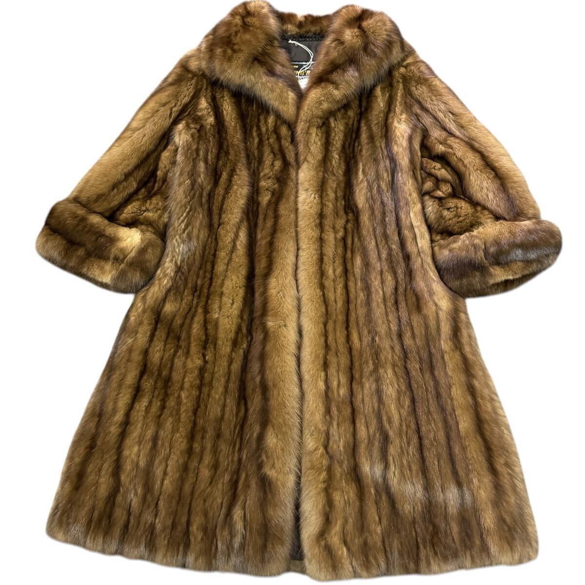 【目立った傷や汚れなし】最上級 美品 ロシアンセーブル SABLE 毛皮 ロングコート ボリューム 毛感触 デザイン ブラウン 着丈110cm レディース【c913】の落札情報詳細 ...