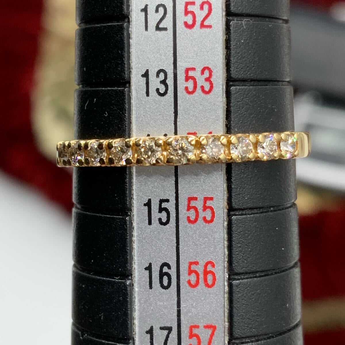 【やや傷や汚れあり】K18 ハーフエタニティ リング 1.6g 約14号 0.2ctの落札情報詳細 - Yahoo!オークション落札価格検索 オークフリー