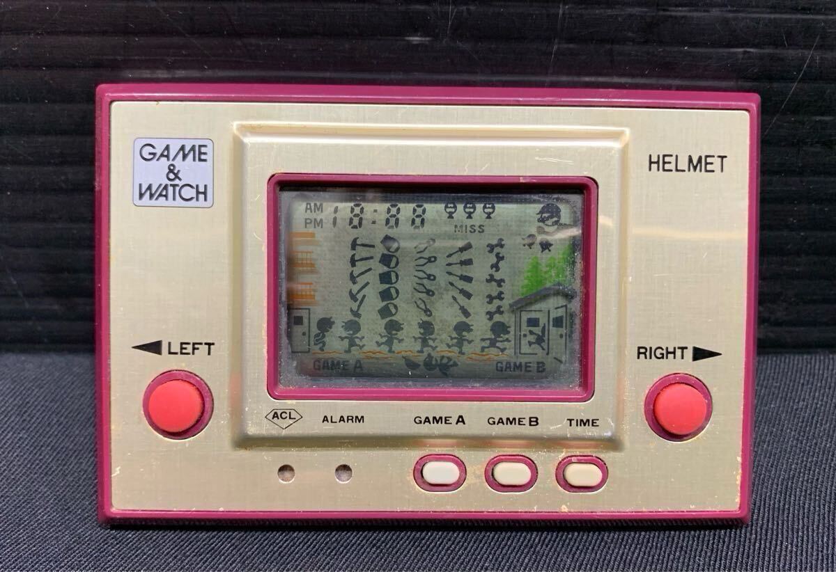 【目立った傷や汚れなし】動作確認済 当時物 希少 任天堂 CN-07 HELMET ゲームウォッチ ニンテンドー ヘルメット GAME ...