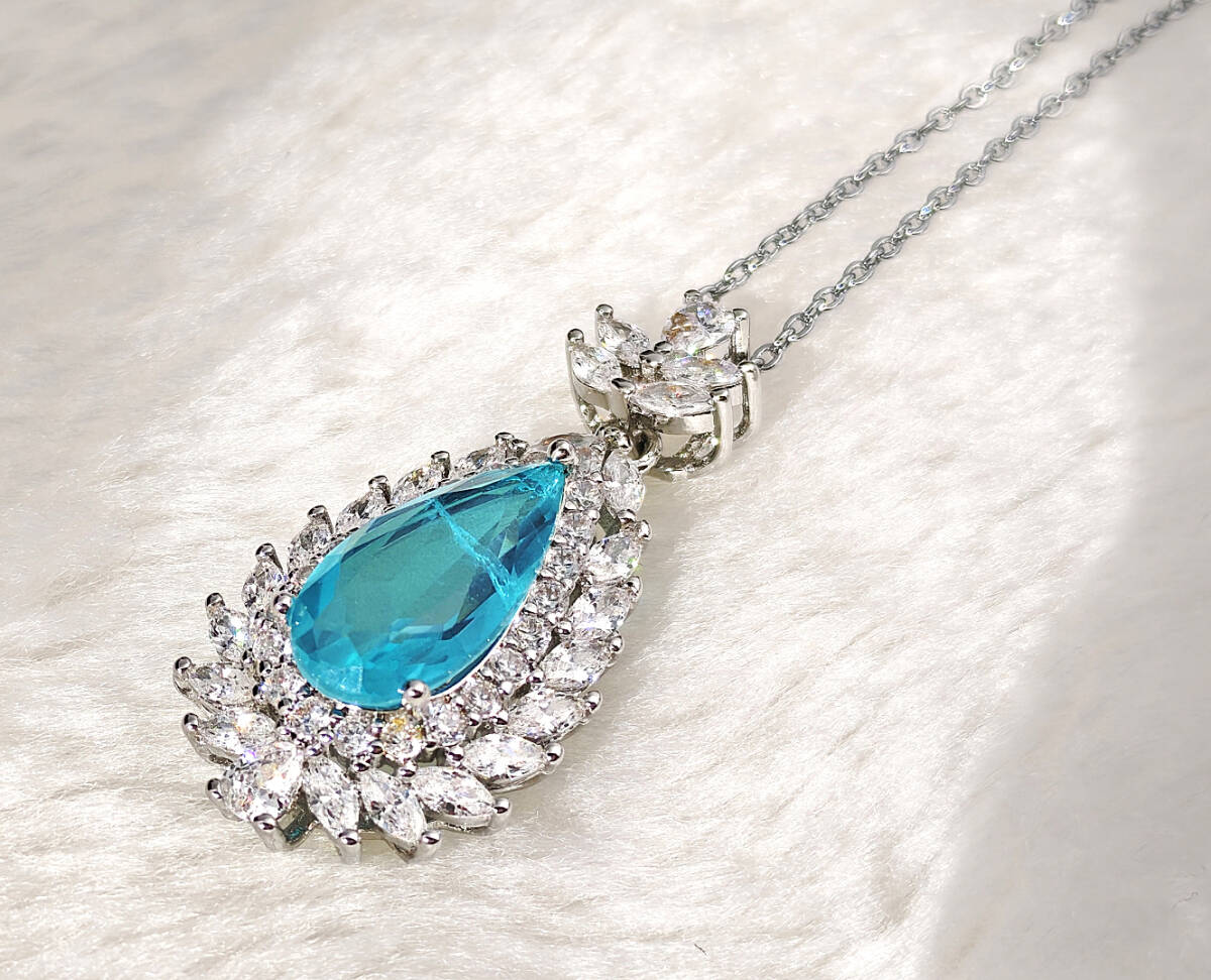 【未使用】N2505136 Bigstone 【パライバ色*目立つ大粒宝石】華麗な輝き＊欧米ファッション＊人気名品＊ネックレスの落札情報詳細 - Yahoo!オークション落札価格検索 オークフリー