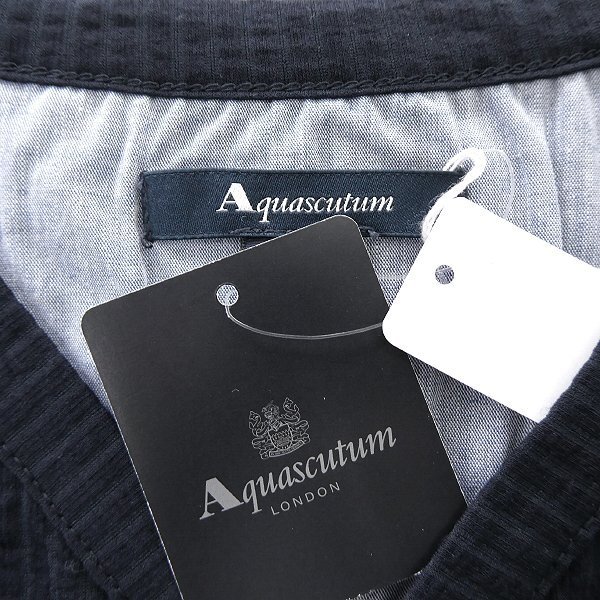 【未使用】新品 アクアスキュータム シアサッカー ジャージー 半袖 ヘンリーネック カットソー S 紺 【I57641】 Aquascutum LONDON 春夏 メンズの落札情報詳細 ...