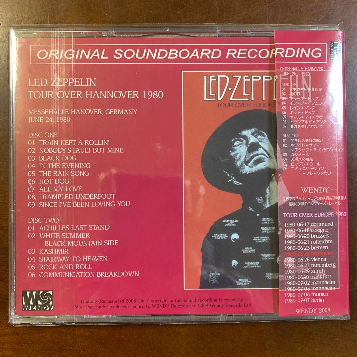 【未使用】未使用新品 オリジナル・プレス廃盤2枚組CD★LED ZEPPELIN/TOUR OVER HANNOVER 1980.6.24 ...
