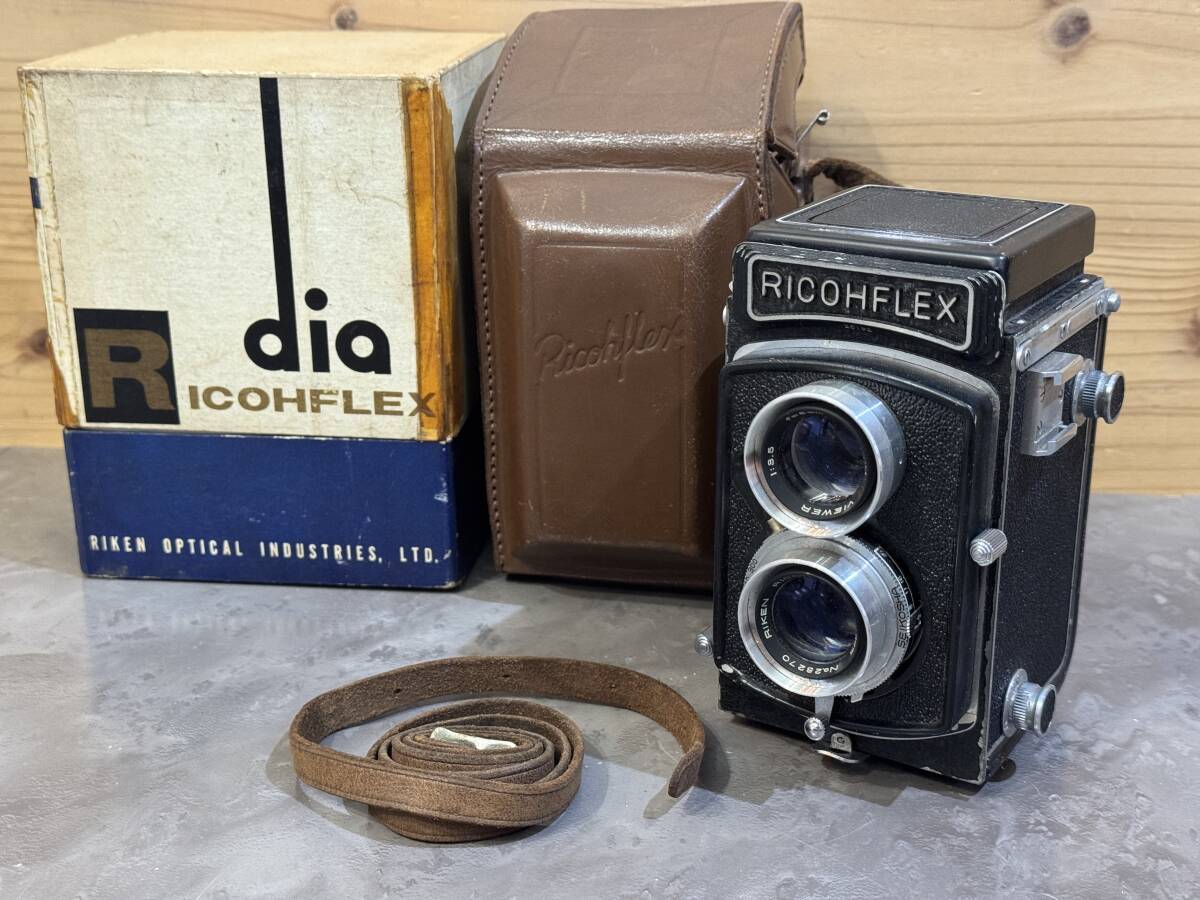 【傷や汚れあり】 A RICOH 希少色 レア Super Ricohflex 二眼レフカメラ シャッターOK ゴールド ケース リコーの落札 ...