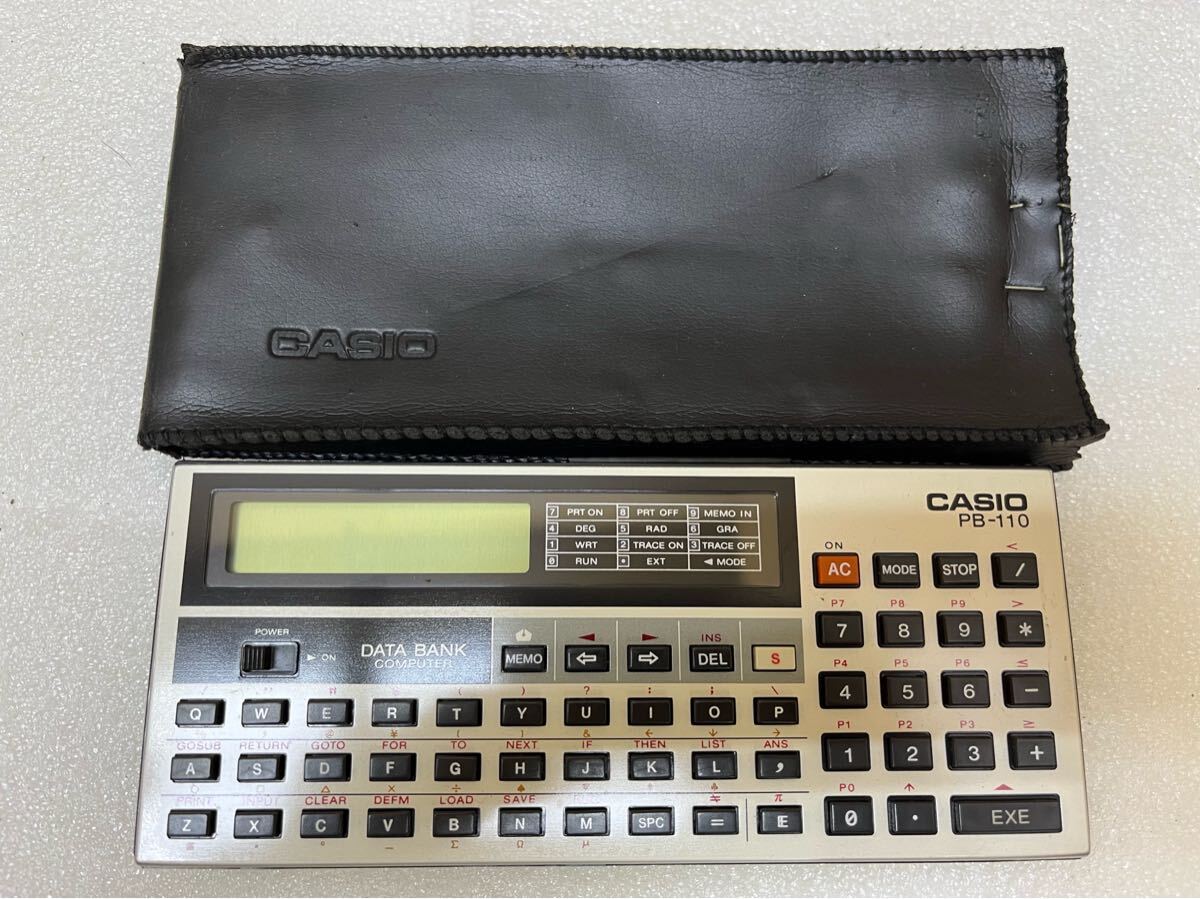 【傷や汚れあり】U-alt010015 CASIO カシオ ポケットコンピュータ PB-110 ポケコン カバー付 通電未確認 現状品 ...
