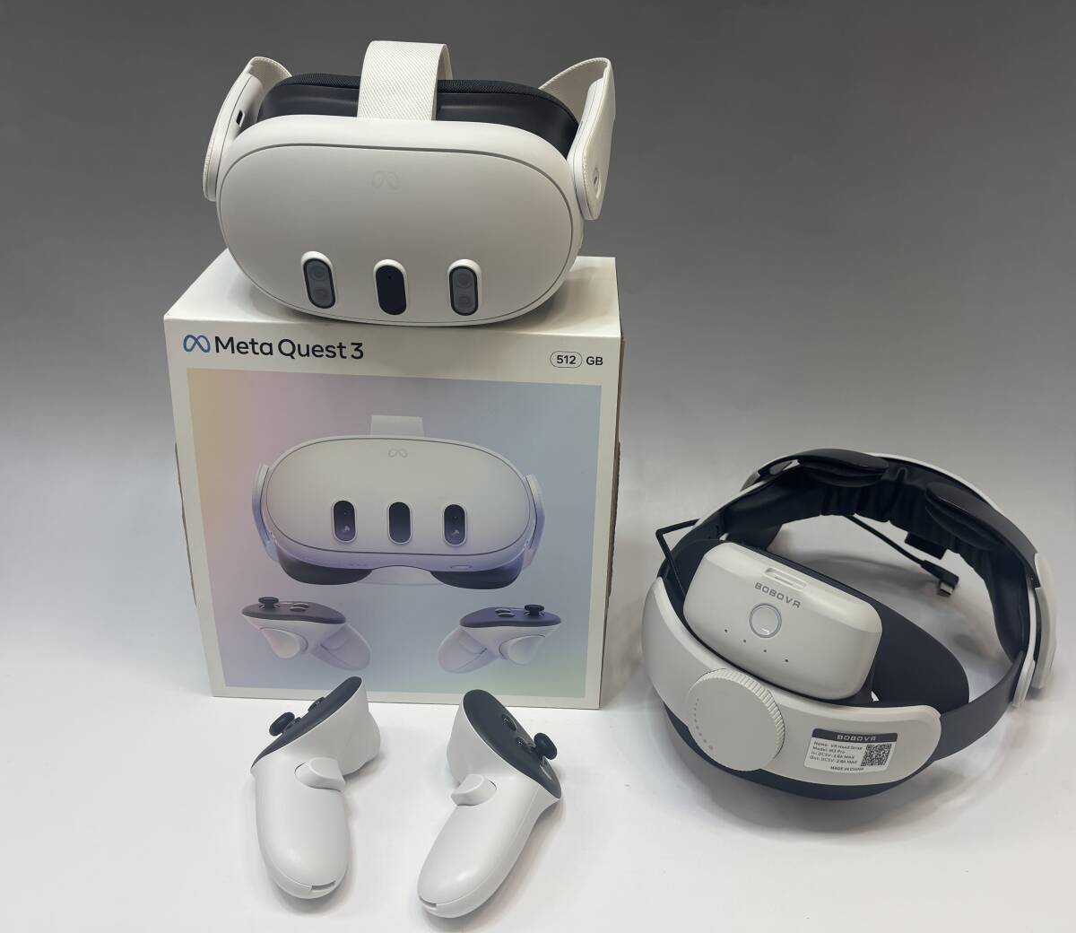【目立った傷や汚れなし】極美品 Meta Quest 3 512GB VRヘッドセット + BOBO VR head strap M3 pro ...