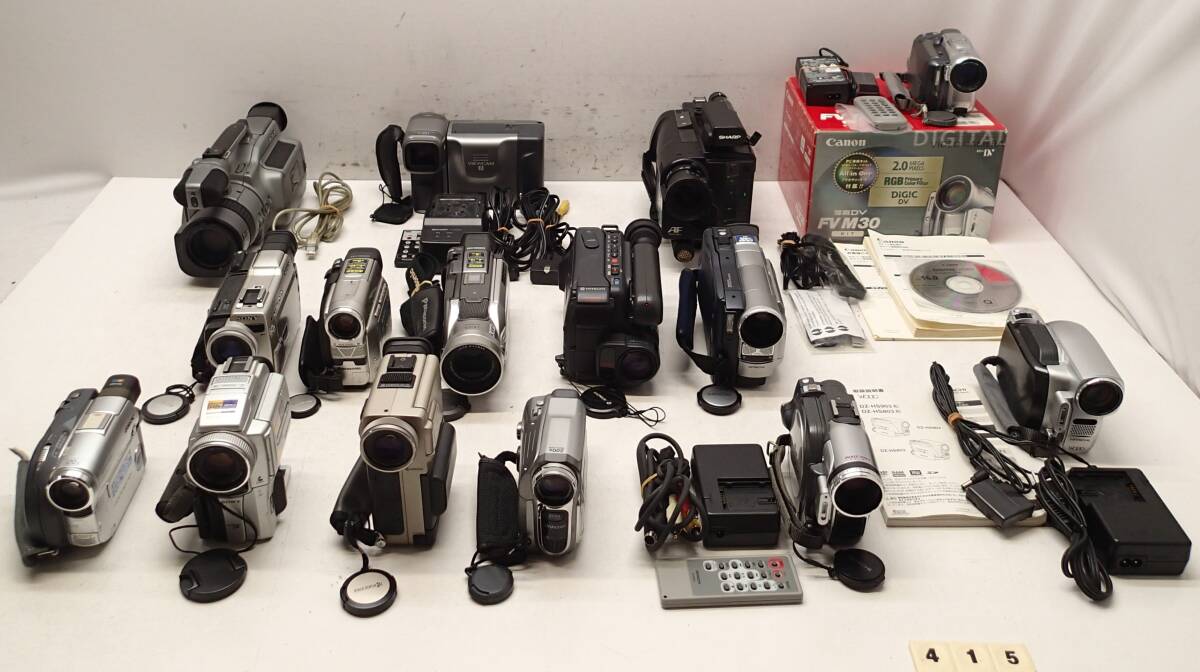 【全体的に状態が悪い】M415E 大量 15台 ビデオカメラ デジタル 8mm等 SONY DCR- VX1000 Panasonic ...
