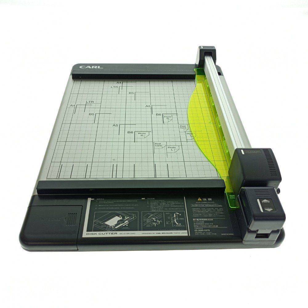 【やや傷や汚れあり】CARL カール事務器 Disk Cutter ディスクカッター DC-210N 裁断機 ペーパーカッター A4対応 40 ...