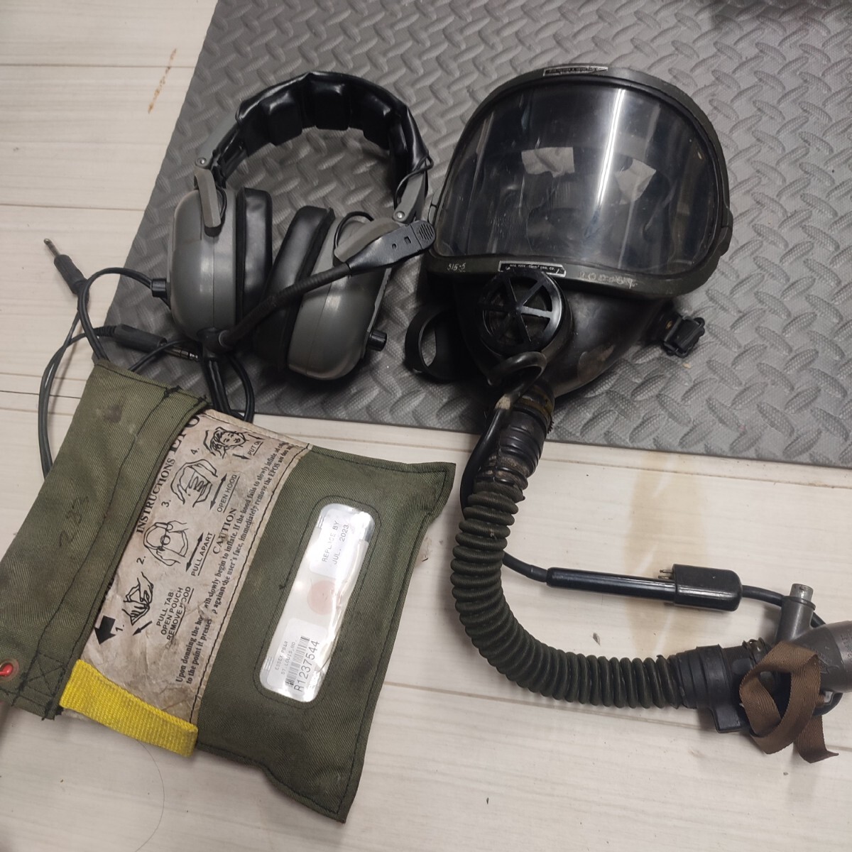 【傷や汚れあり】米軍実物 MBU-13/P 対NBC用 フライトマスク HGU-39/P HGU-55/P F35 F14 トップガン F22 ...