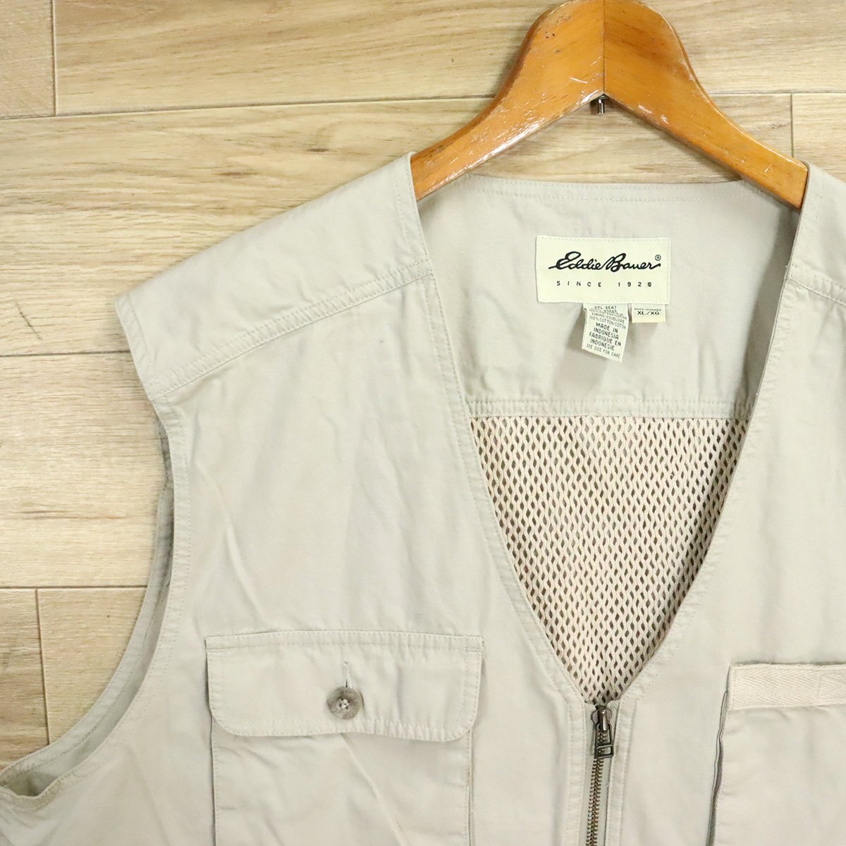 【やや傷や汚れあり】K9O/D8.28-4 Eddie Bauer エディーバウアー フィッシングベスト ジップアップベスト チョッキ ジレ ...