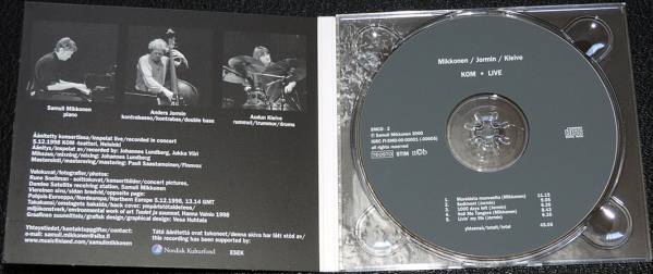 サムリ・ミッコネン・トリオ / KOM・LIVE 北欧ピアノ・トリオ秀作 Samuli Mikkonenの落札情報詳細 - Yahoo ...