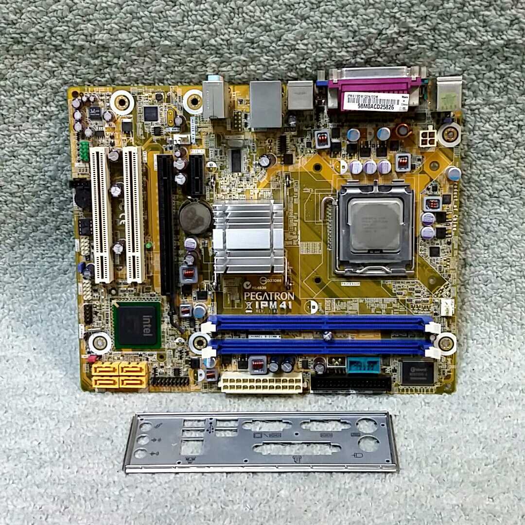 岐阜 即日発 ★【 CPU/マザーセット】MicroATX マザーボード Pegatron IPM41 + CPU (Core2 Quad Q9400) LGA775 ★ 確認済 M476の ...