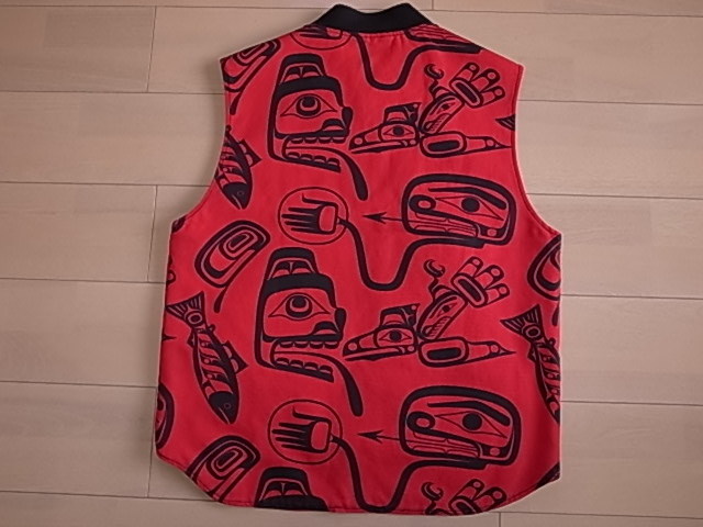19AW SUPREME シュプリーム Haida Work Vest ハイダ ワーク ベスト インディアン民族柄 総柄 中綿 ベスト ...