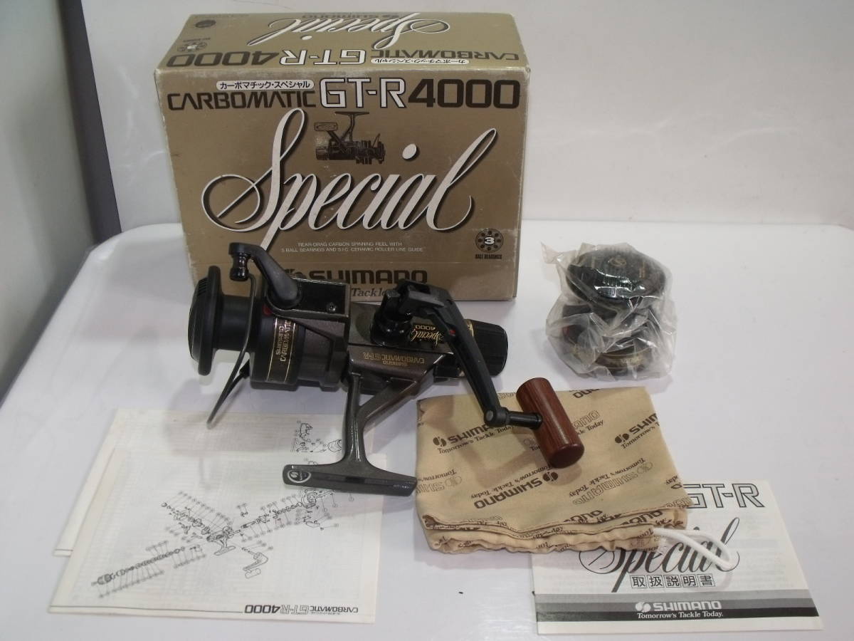 【新古品】シマノ カーボマチック GT-R 4000 スペシャル 予備スループ付き リアドラグ式 3ボールベアリング CARBOMATIC ...