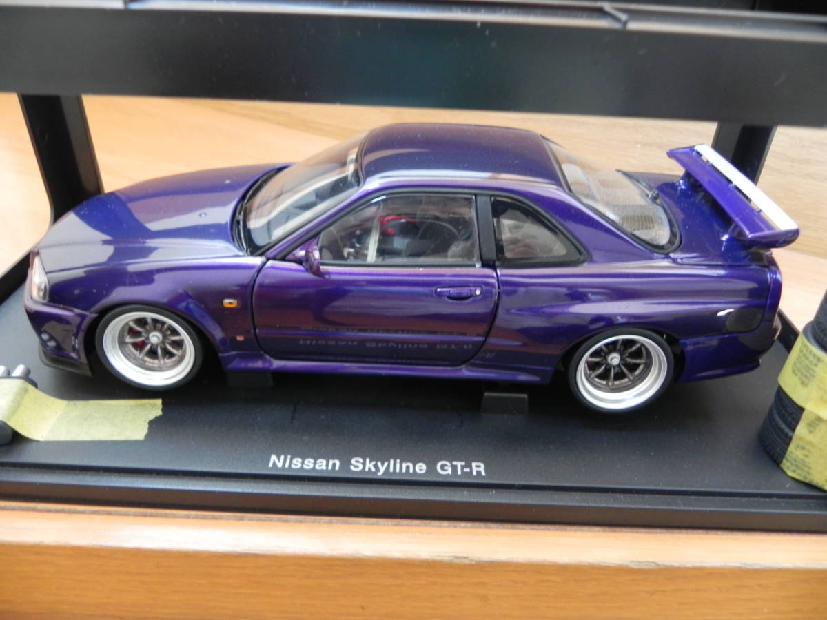 ★【ジャンク品】【カスタム】No.77305 AUTOart オートアート1/18 NISSAN SKYLINE GT-R(R34 ...