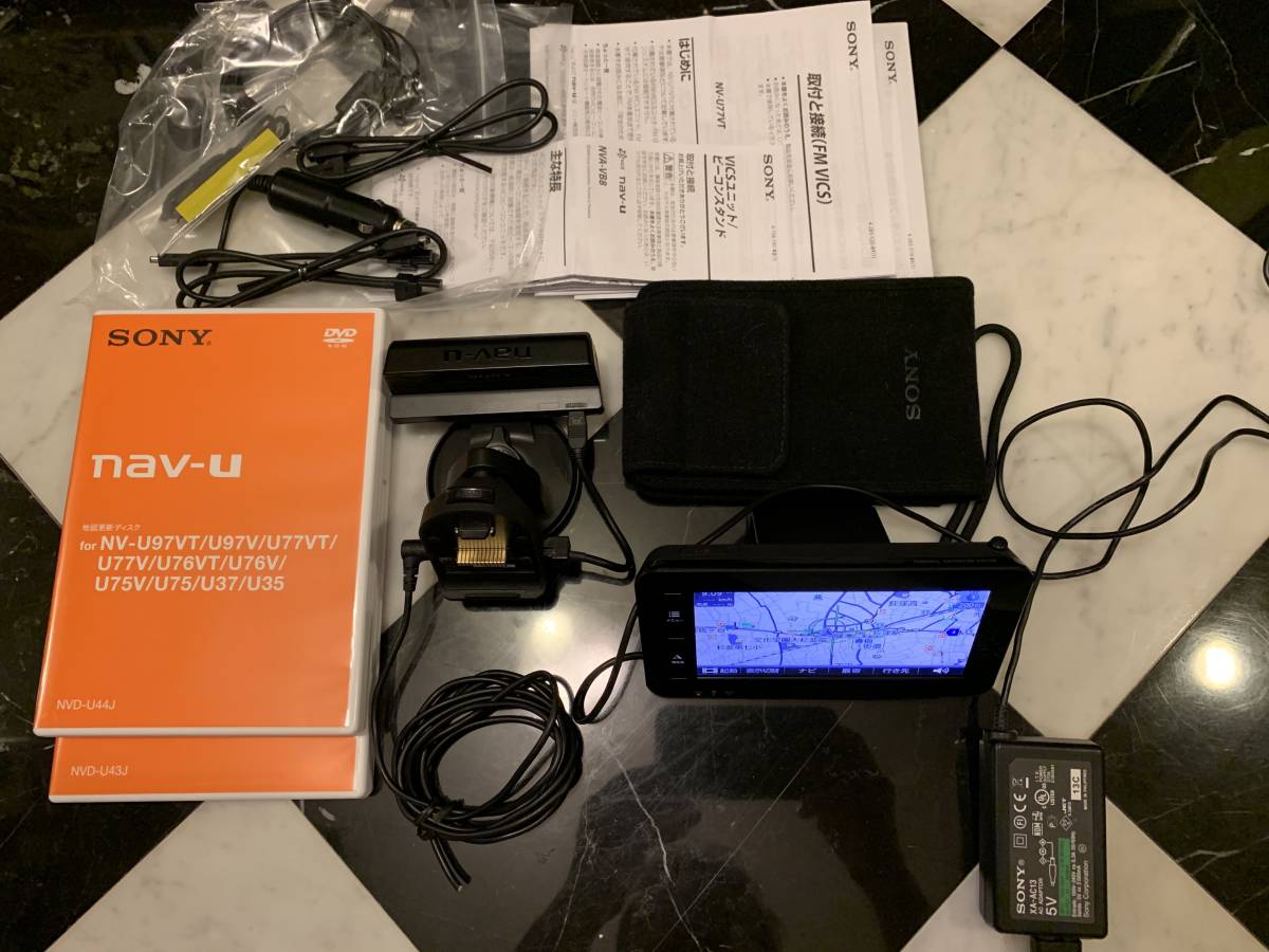 SONY nav-u ナブ ユー NV-U77VT 4.8型 FM VICS&ビーコン対応 ポータブル ナビ ワンセグ 写真 ビデオ 音楽再生 Bluetoothの落札情報詳細 - Yahoo ...
