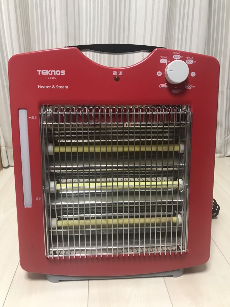 【箱・説明書あり】TEKNOS 電気ストーブ 遠赤外線ヒーター スチーム加湿 3段階切替 ワンオーナー品中古 TS-900S(R) 赤の落札情報詳細 - ヤフオク落札価格検索 オークフリー