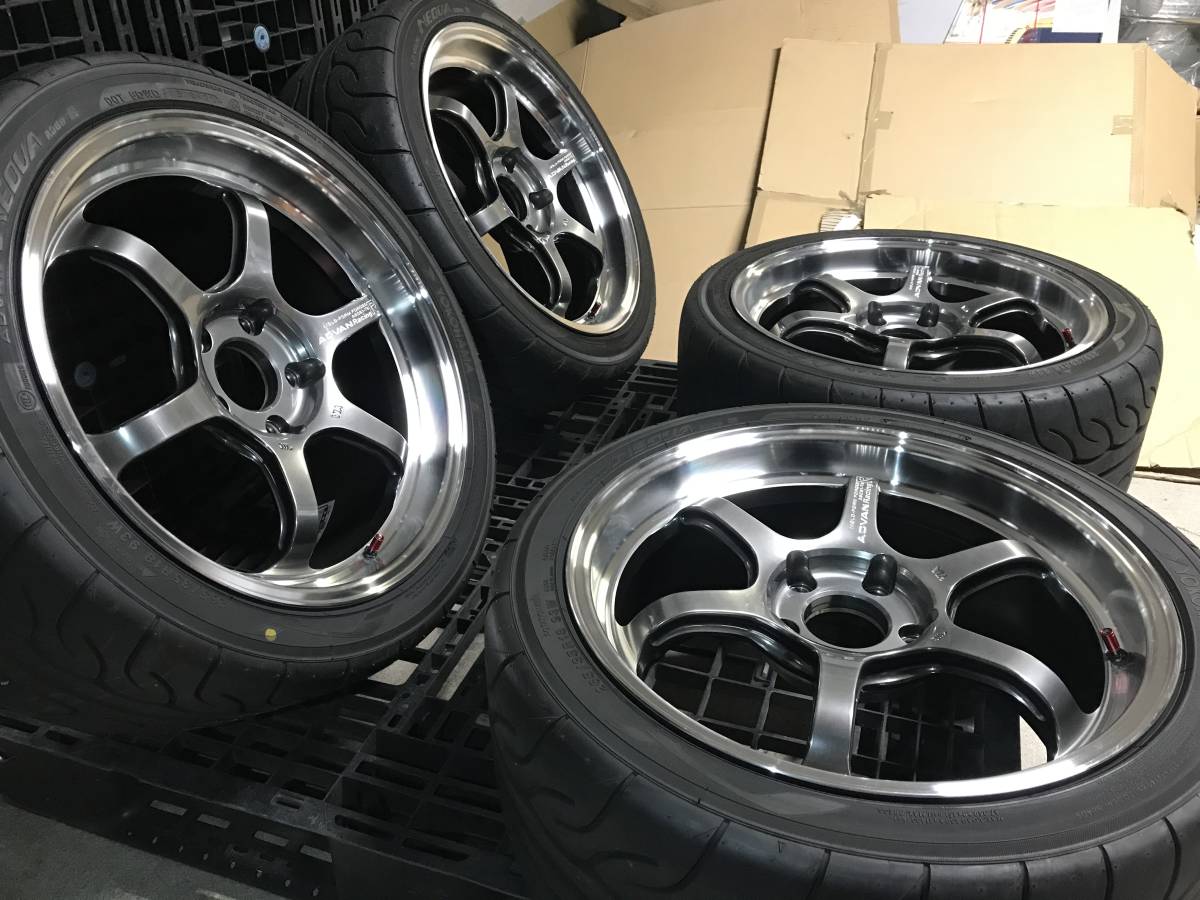 使用短い 鍛造 ヨコハマ アドバンレーシングR6 9.5j+45 PCD120 265/35R18 シビックタイプR FK8 ネオバAD08R ...