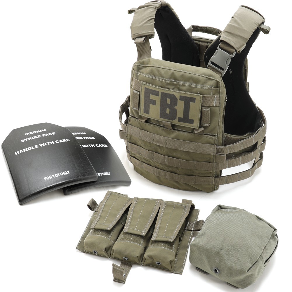FBI仕様 LE装備 TMC AVS プレートキャリア＆ダミープレート ポーチ類セット Ranger Green サバゲー プレキャリ ...